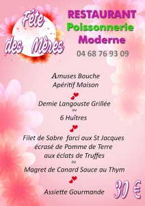 Le menu Fête des Mères de la Poissonnerie Moderne | A Trèbes