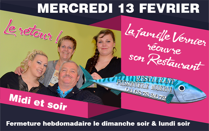 Mercredi 13 Février : Réouverture de la Poissonnerie Moderne | A Trèbes